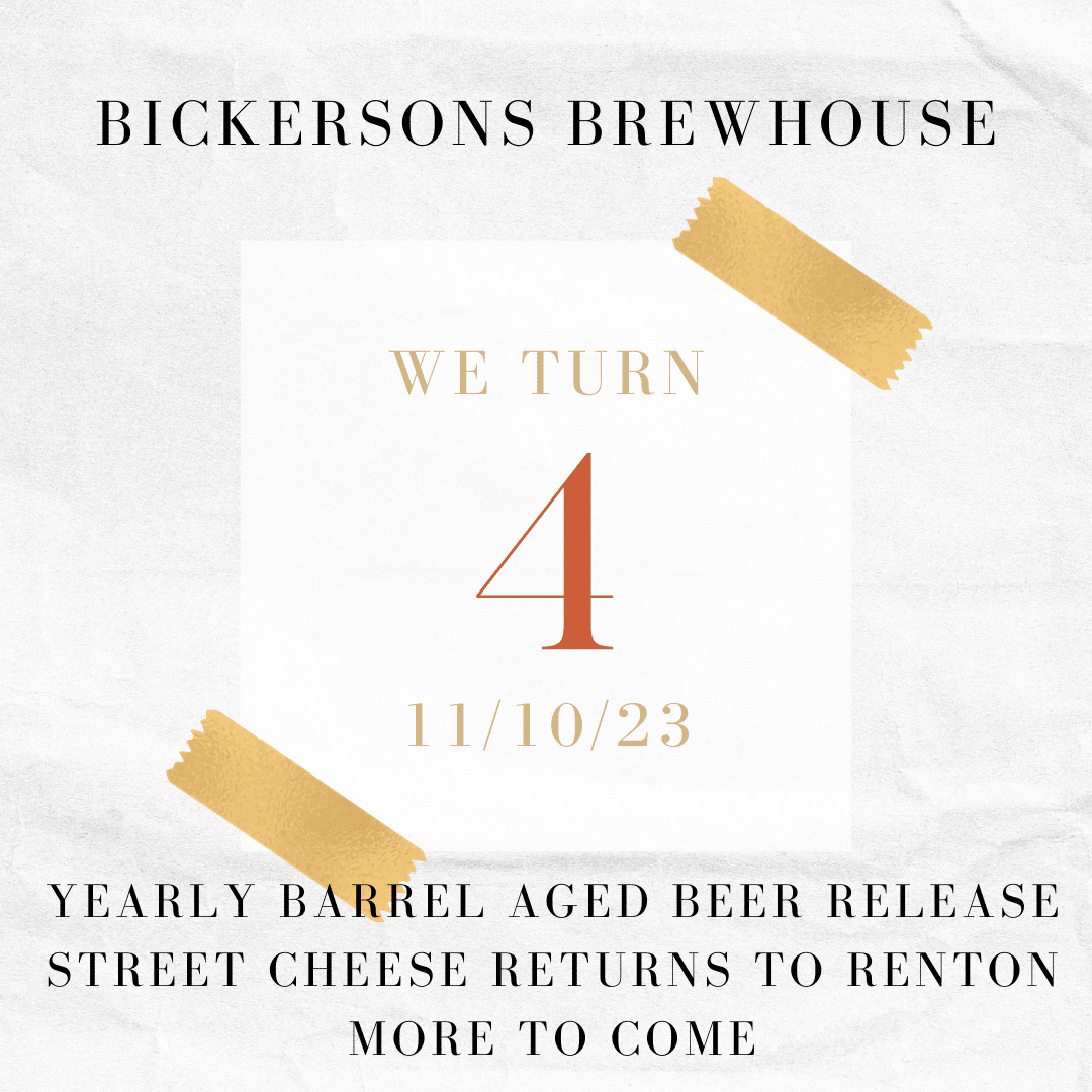 4th Anniversary Celebration 11/10/23 - Bickersons Brewhouse